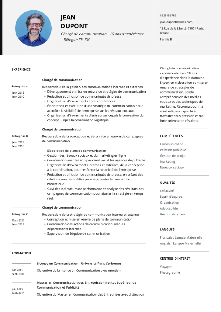 CV Gestionnaire de Stock - Titre, Accroche, Compétences + Exemple Gratuit