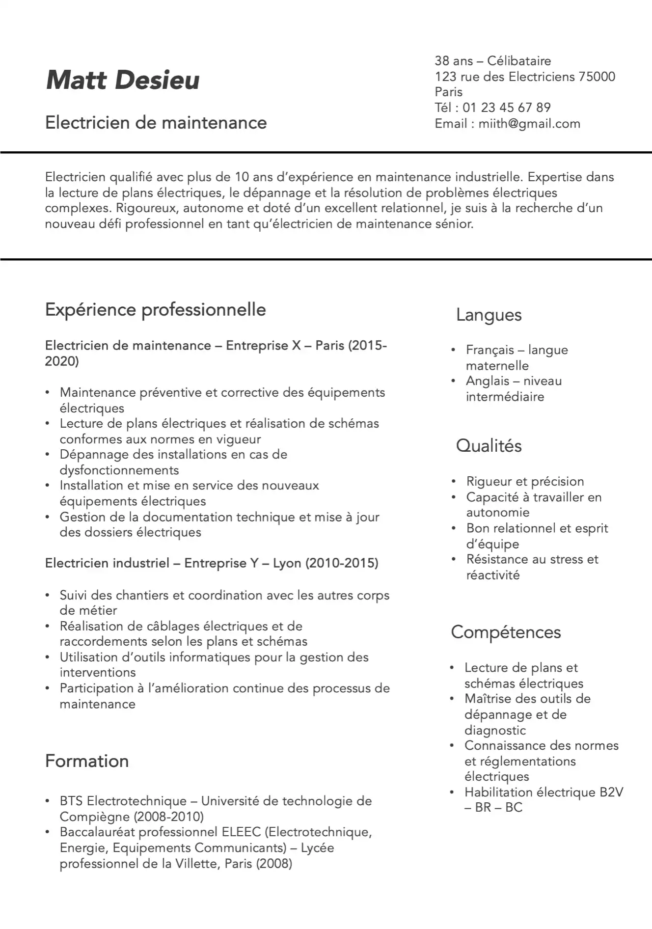 Exemple de CV : +800 Modèles de CV à Télécharger par Métier